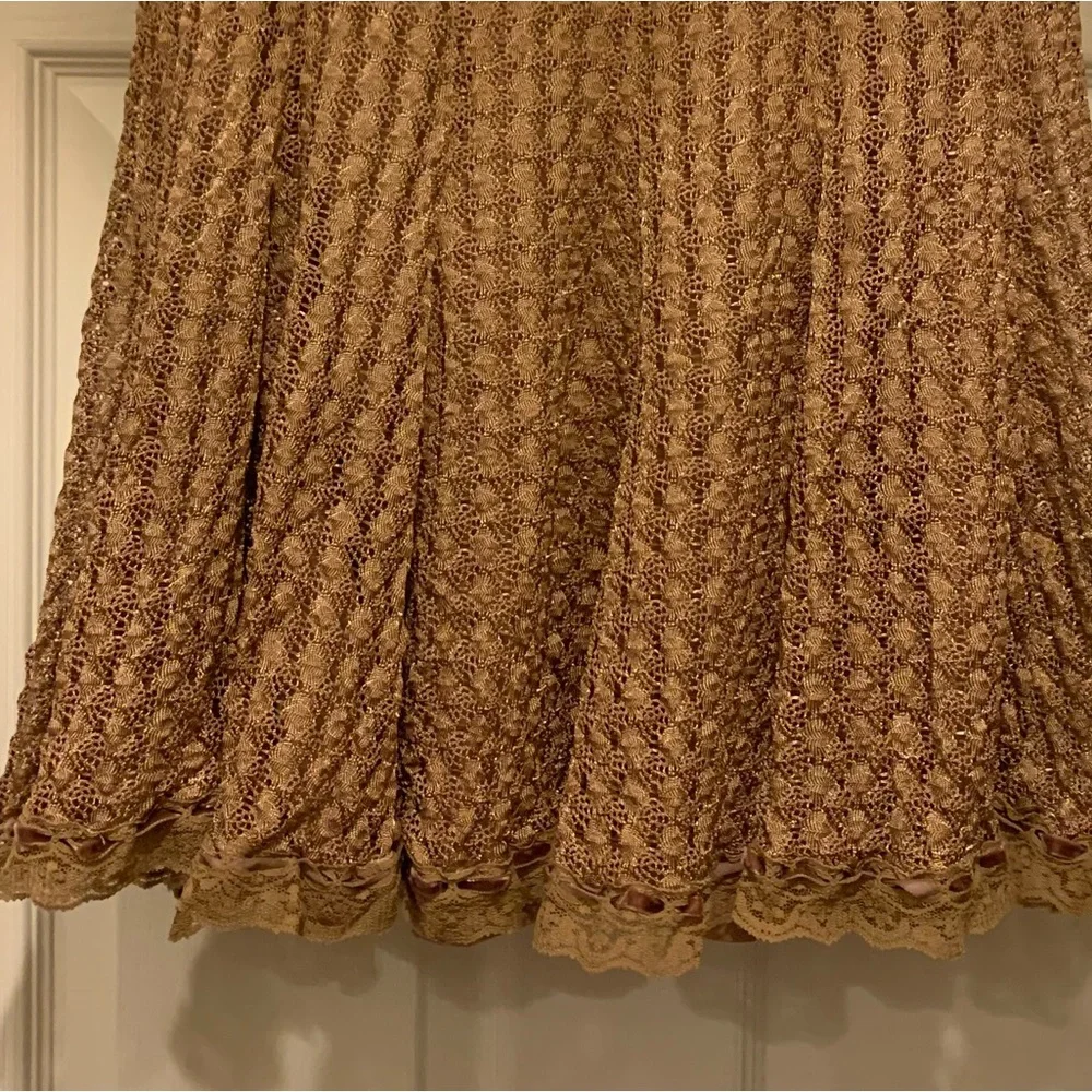 Cartise | Skirts | Chic Lace Flare Skirt In Tan Size 6 | Poshmark